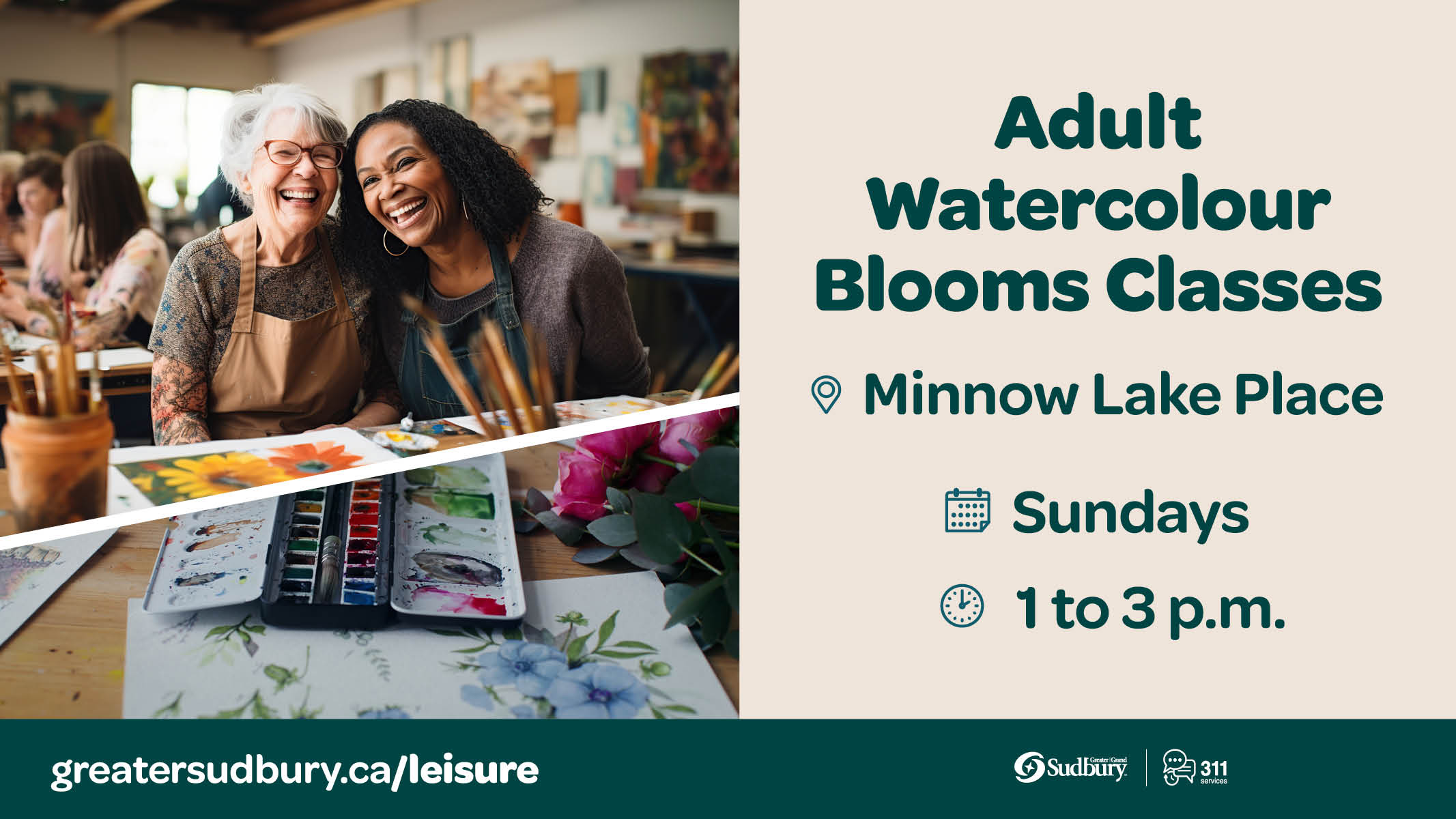 Adult Watercolour Blooms Classes